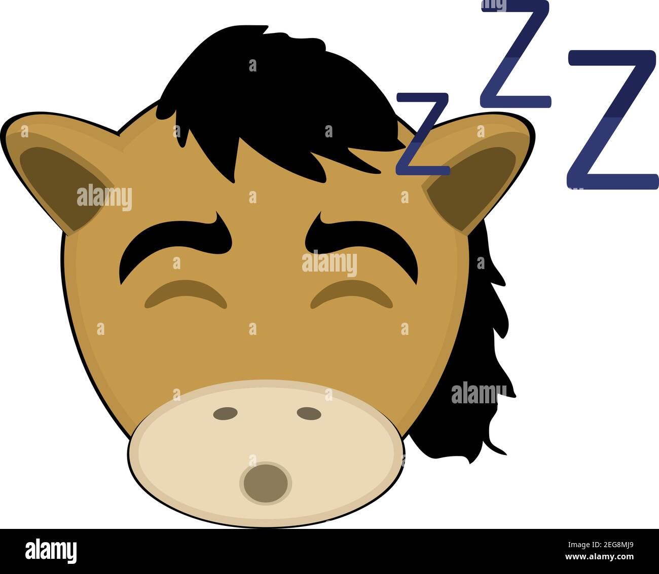 Vector emoticon illustration cartoon of a pony's head with tired ...