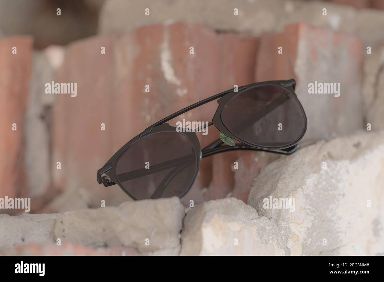 Fashion Black sunglasses model for women shoot in a urban location on a ...