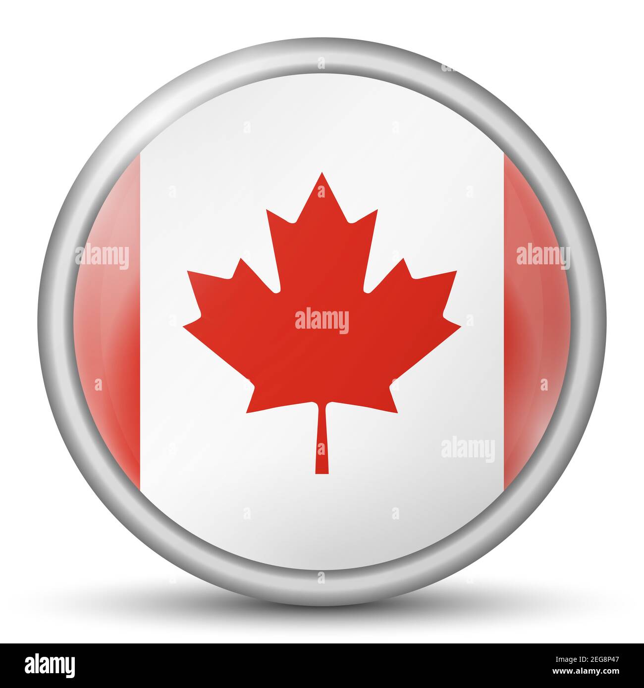 Glass light ball with flag of Canada. Round sphere, template icon ...
