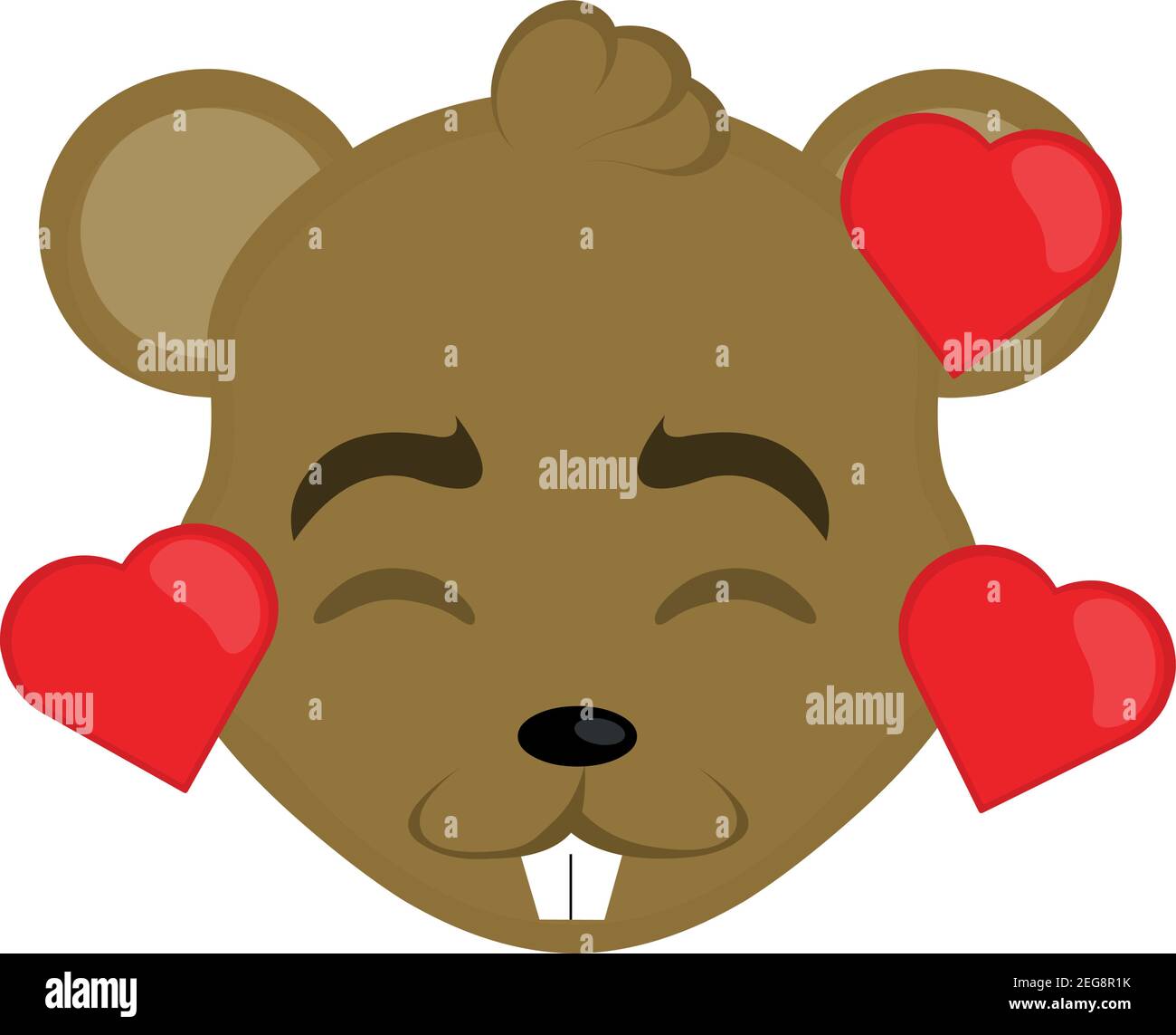 Vector emoticon illustration cartoon of a mouse´s head with an ...