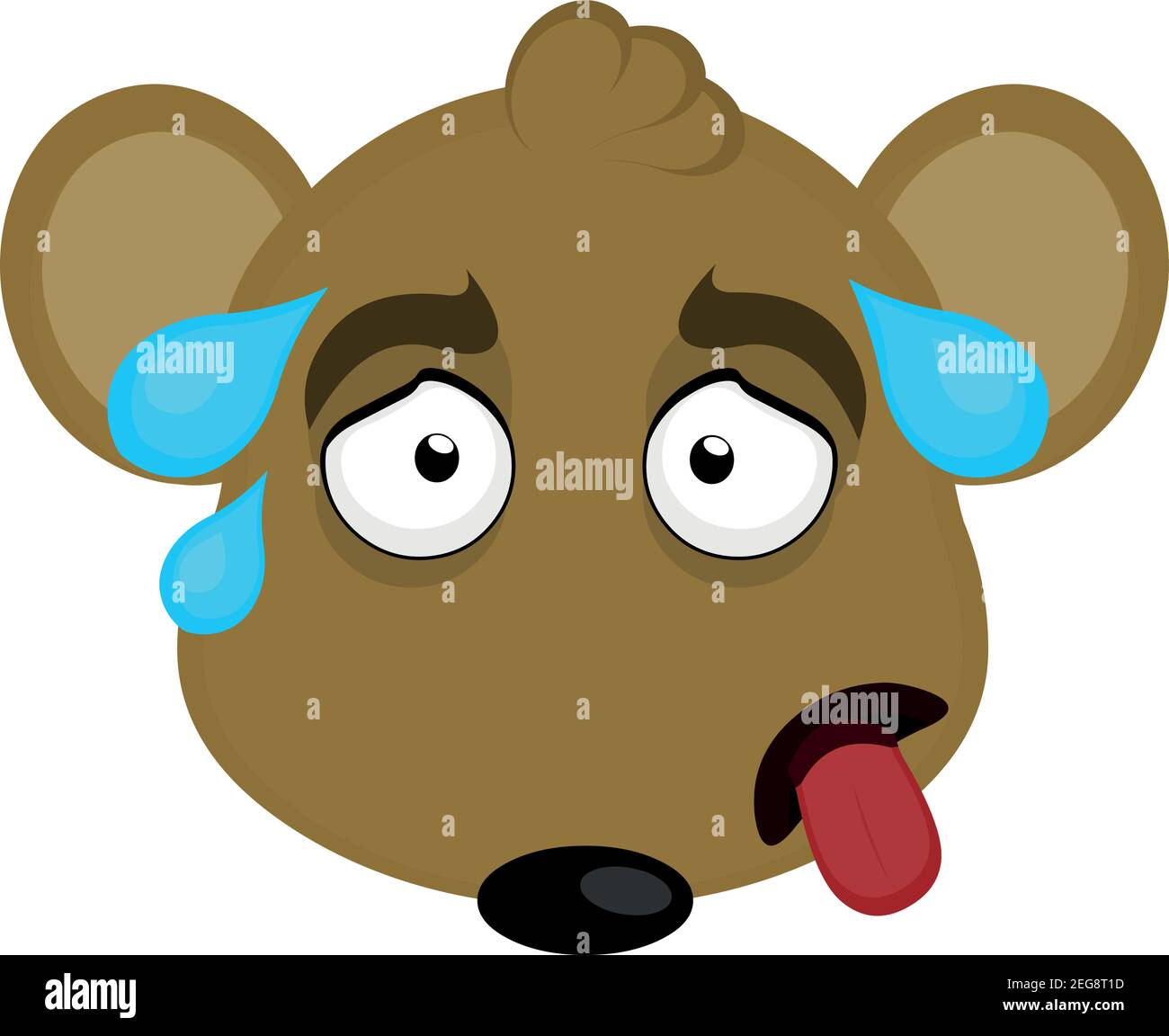Vector emoticon illustration cartoon of a mouse´s head having an ...
