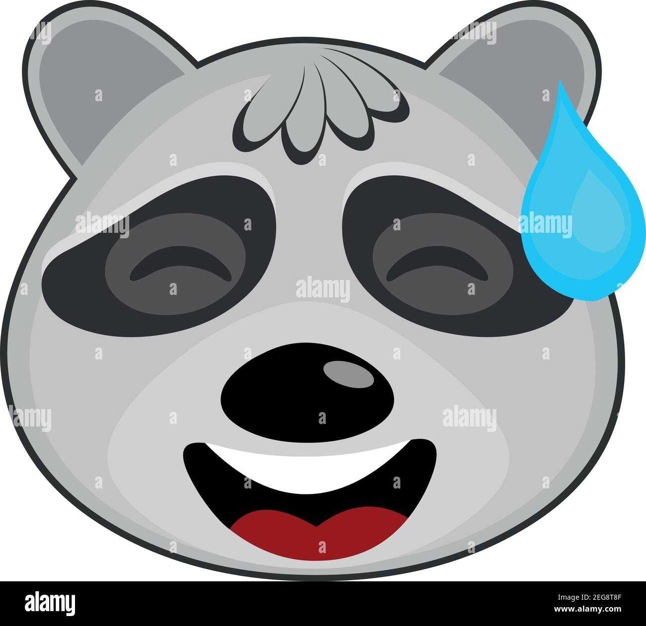 Vector emoticon illustration cartoon of a raccoon's head emoticon with ...