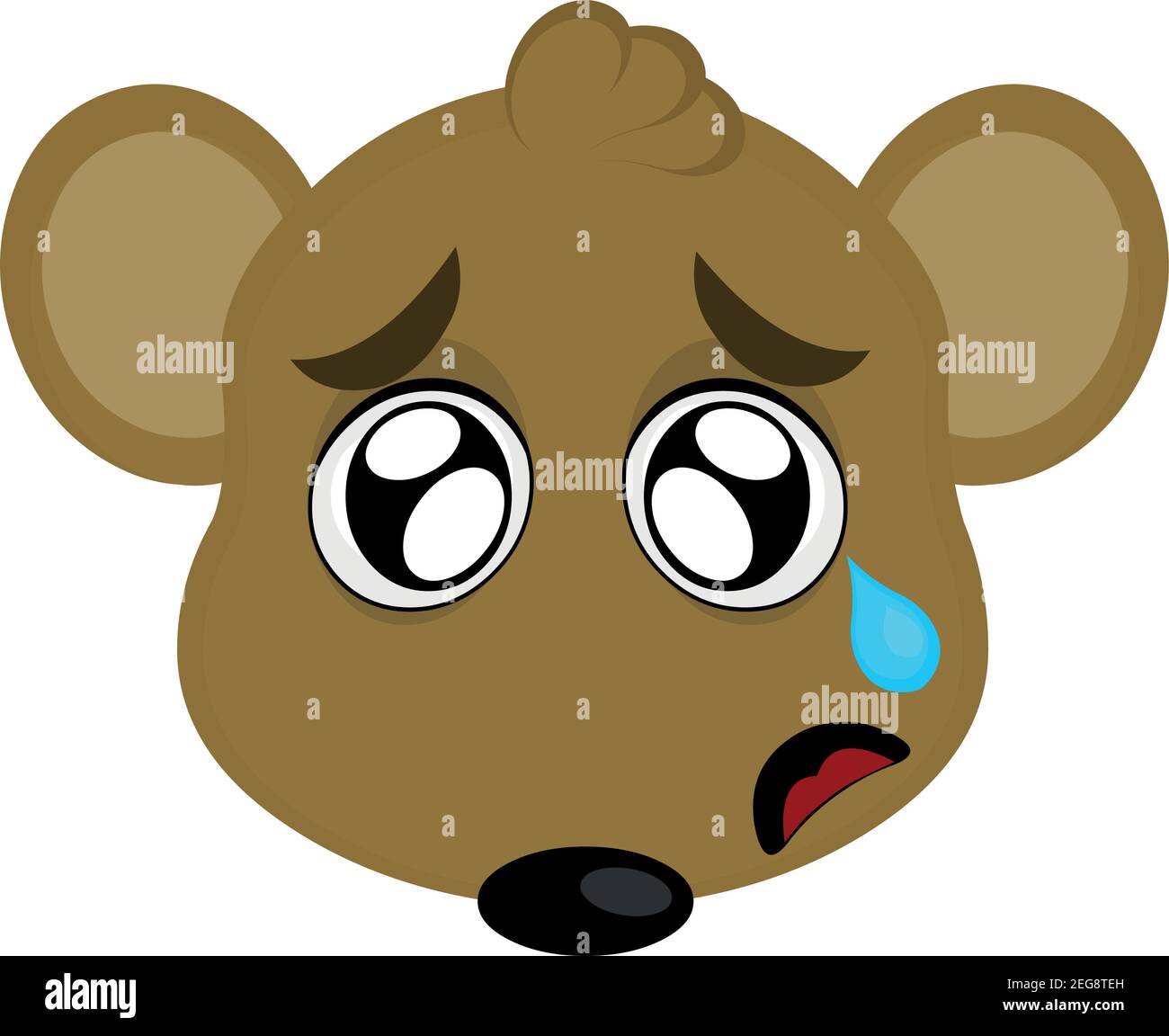 Vector emoticon illustration cartoon of a mouse´s head with a sad ...
