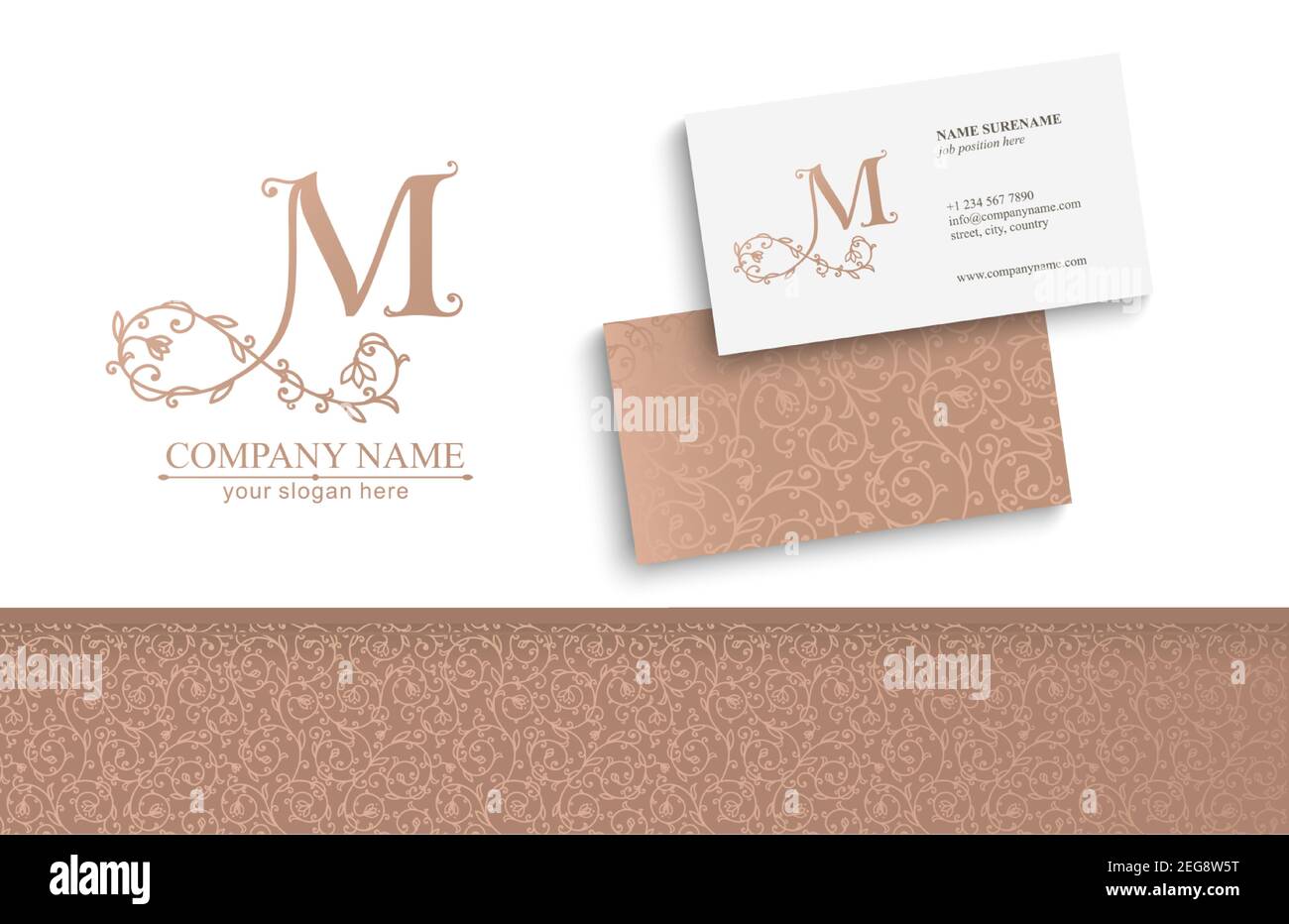 Letter M logo template. Monnogram, delicate floral design. Personal ...