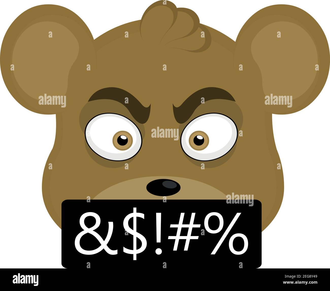 Vector emoticon illustration cartoon of a teddy bear's head with an ...