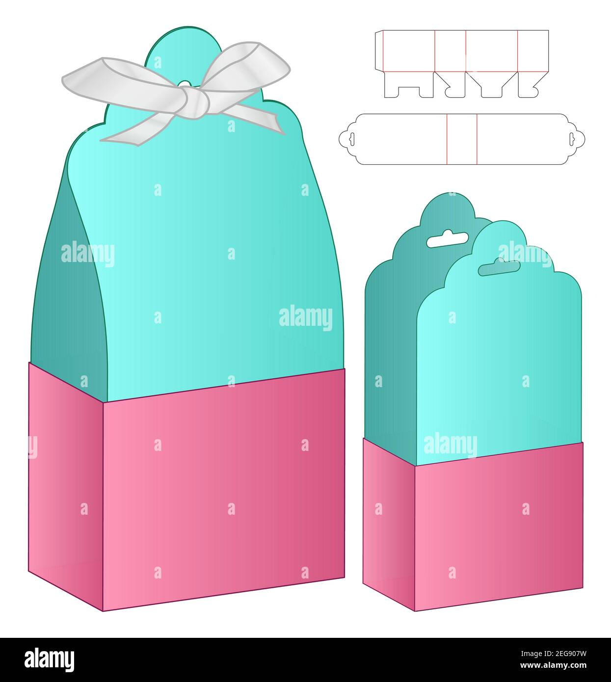 Box packaging die cut template design. 3d mock-up Stock Vector Image ...