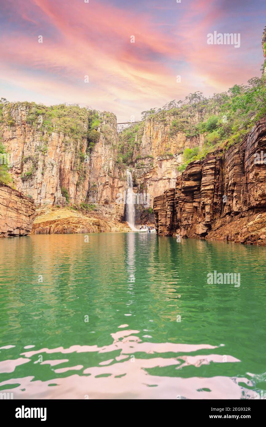 Canyons of Furnas and the waterfall at Capitólio MG, Brazil. Beautiful ...