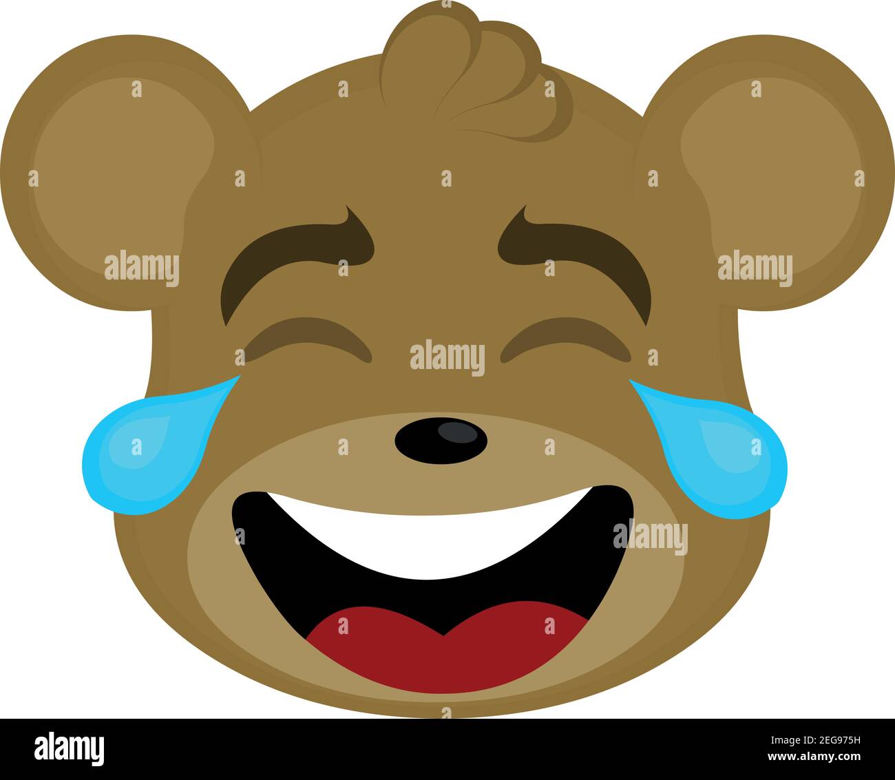 Vector emoticon illustration cartoon of a teddy bear´s head with a ...