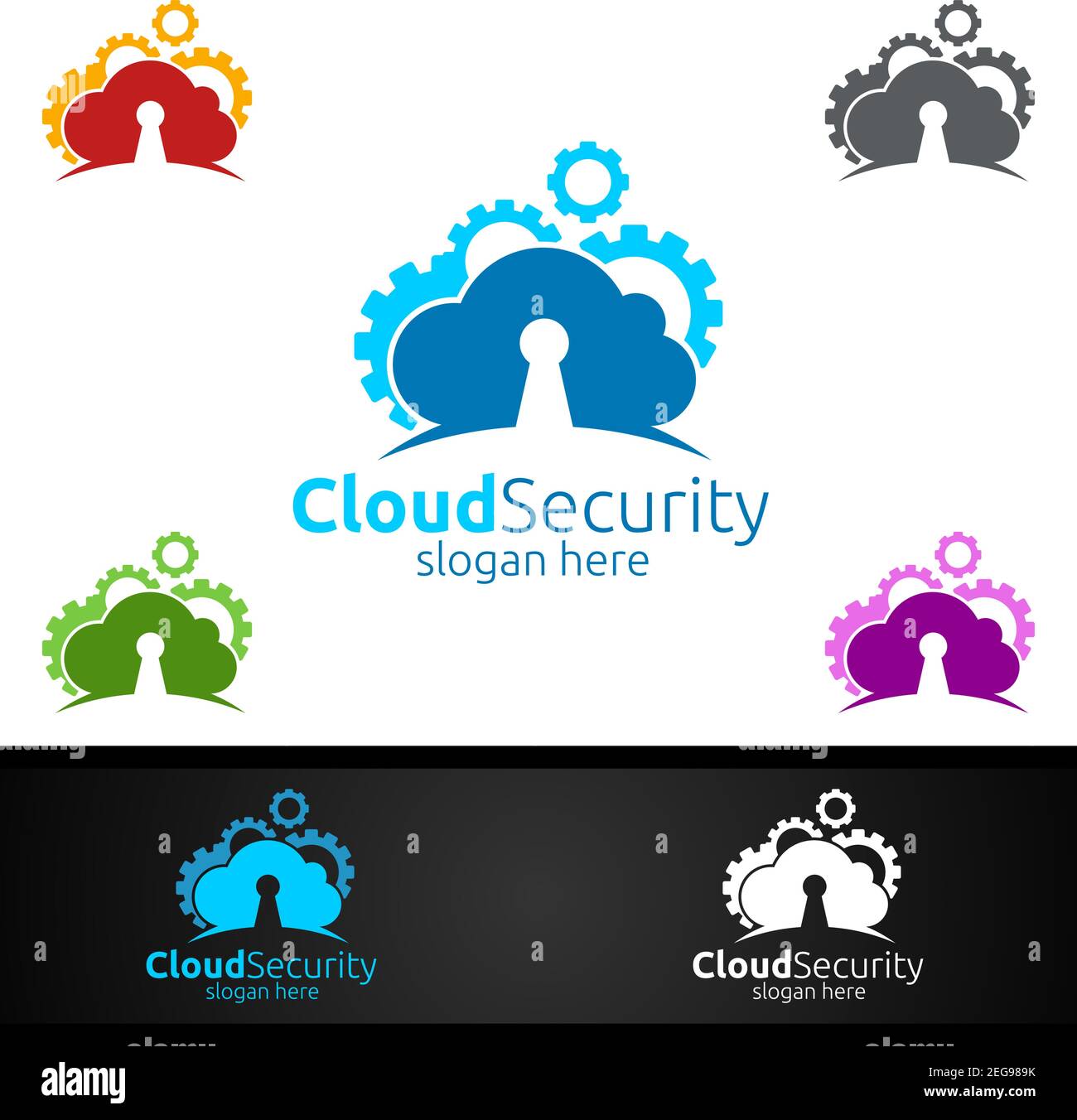 Digital Cloud Security Logo for Network, Internet , Hosting or Backup ...