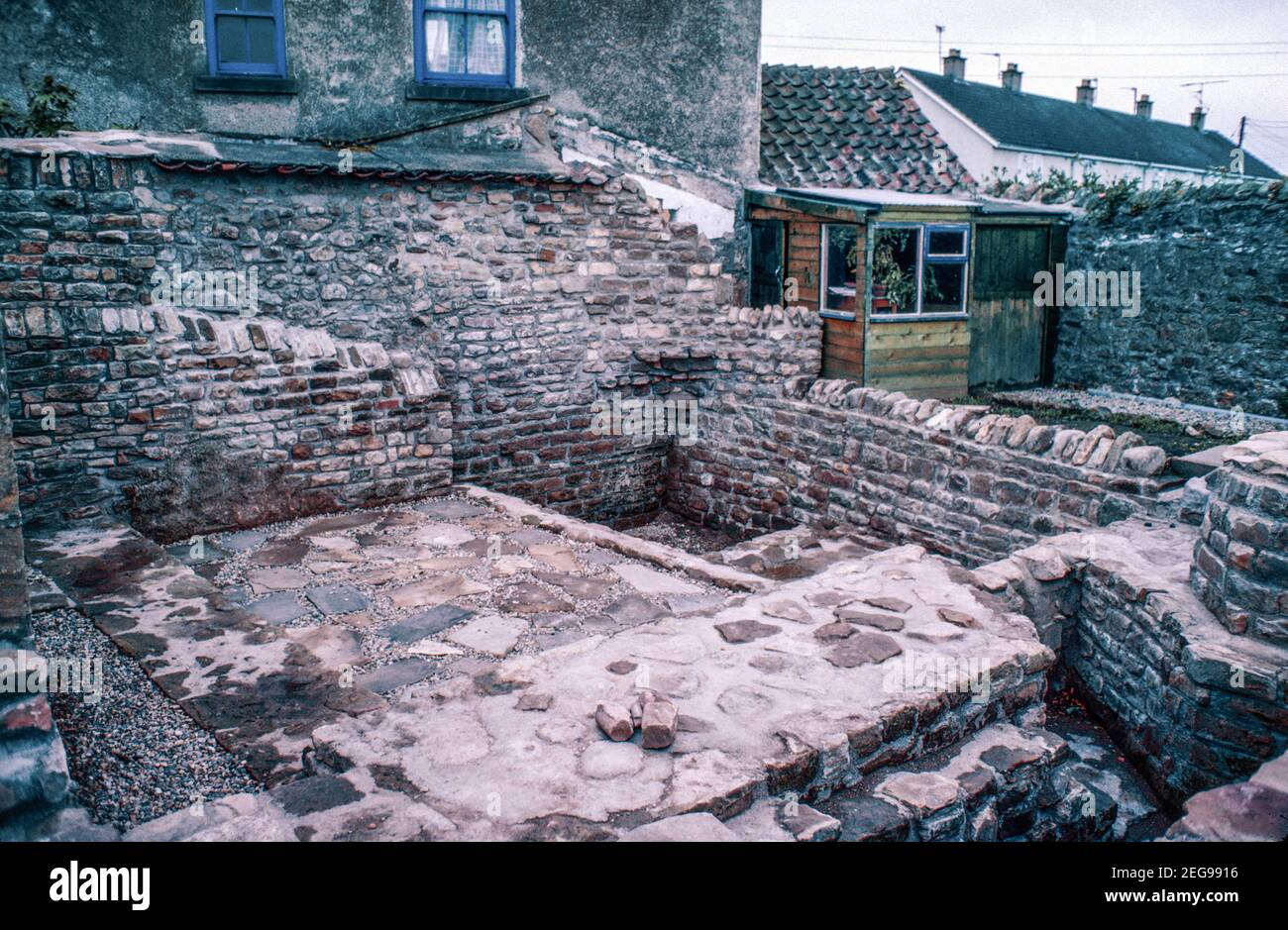 Remains of bath at Piercebridge Roman Fort site (Morbium, Vinovium) in ...