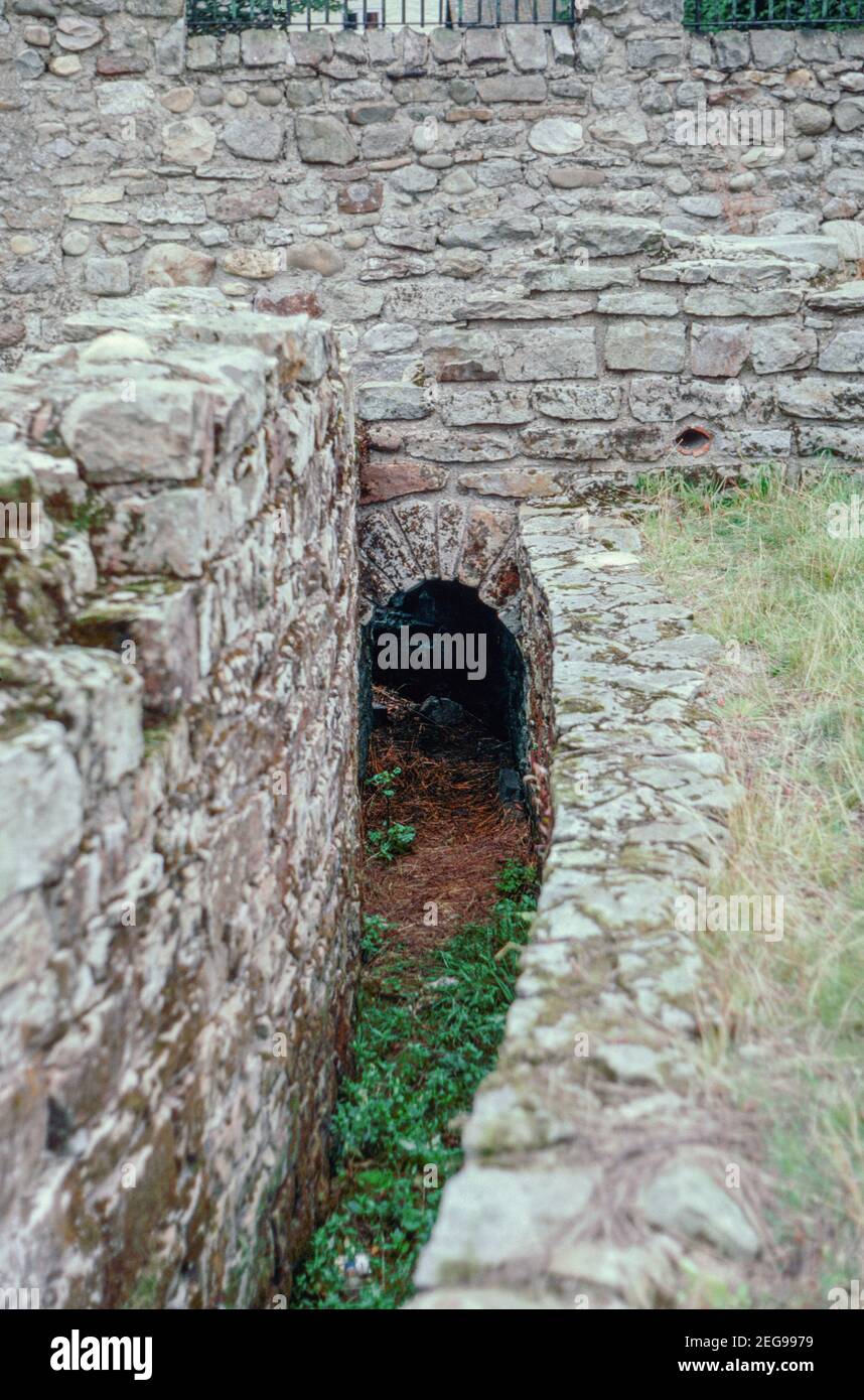 Latrine gully at Piercebridge Roman Fort site (Morbium, Vinovium) in ...