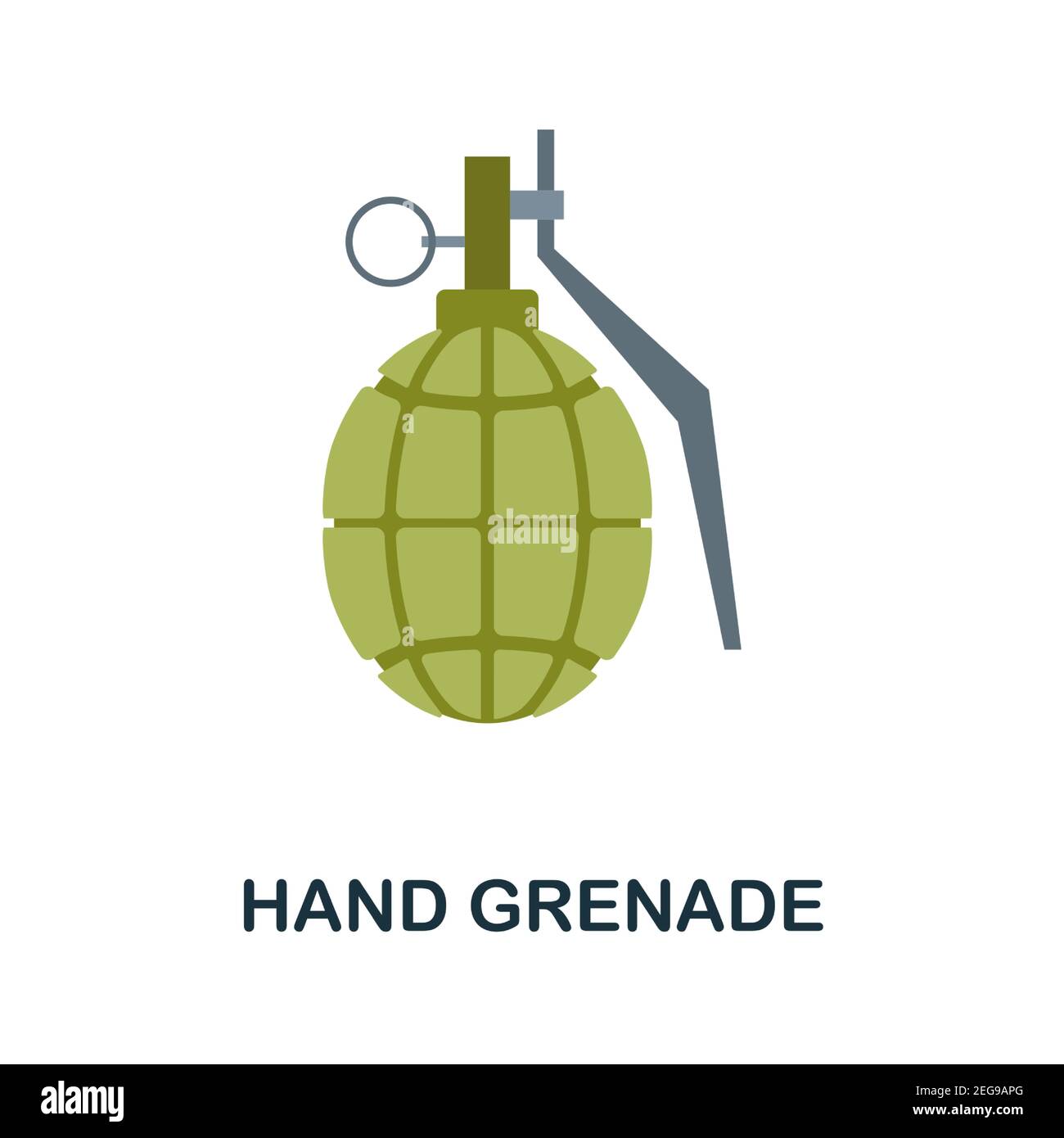 Hand Grenade flat icon. Color simple element from weapon collection ...
