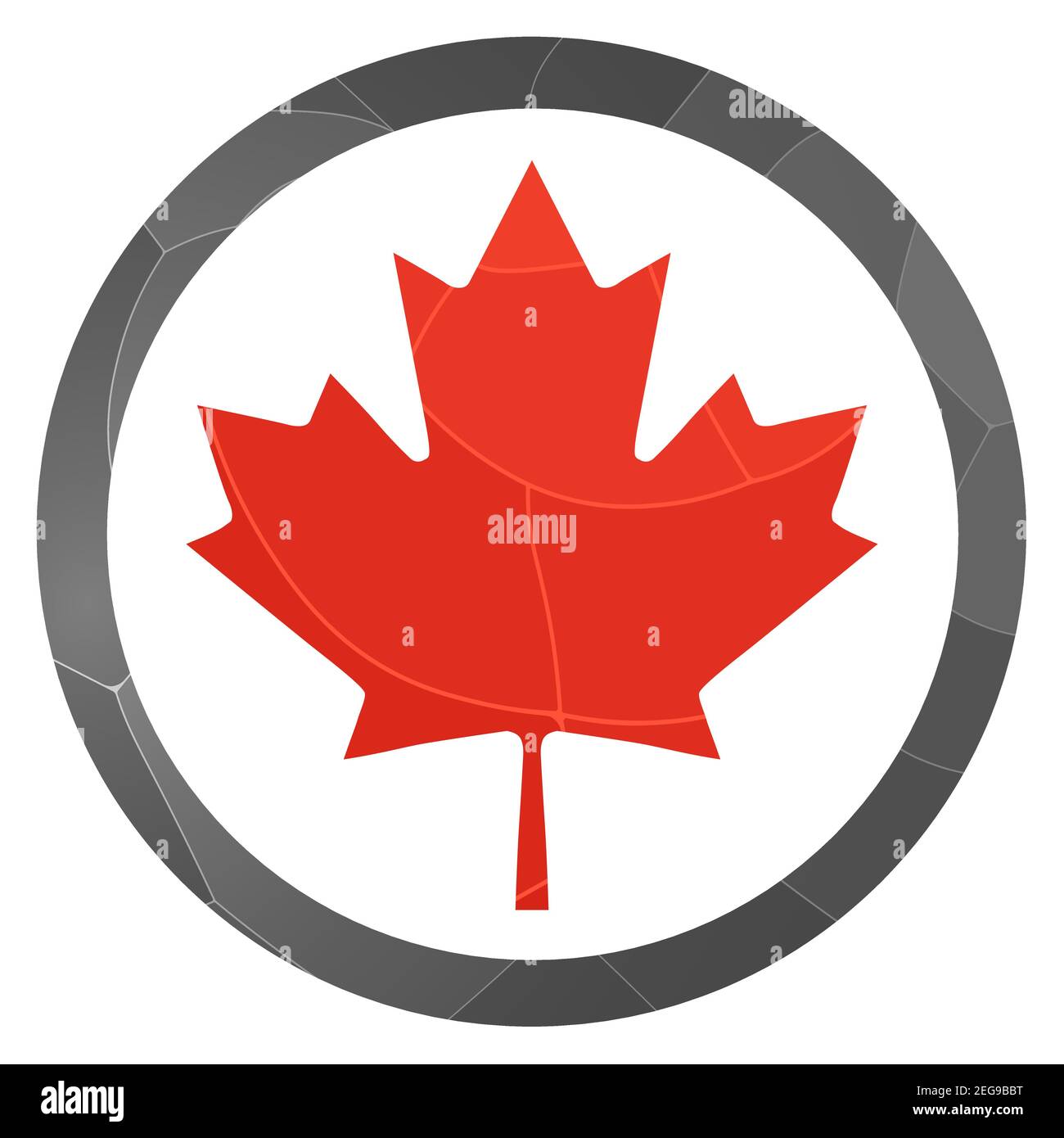 Glass light ball with flag of Canada. Round sphere, template icon ...