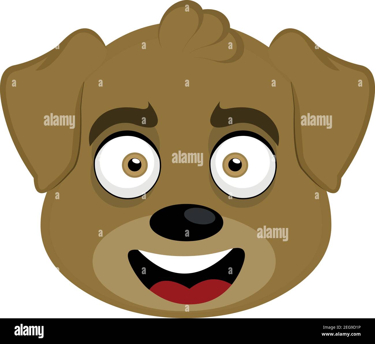 Vector emoticon illustration cartoon of a dog's head with a happy ...