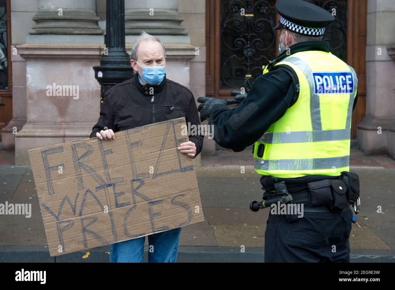 Glasgow Scotland, UK. 18 February 2021. Pictured: Sean Clerkin. Credit ...