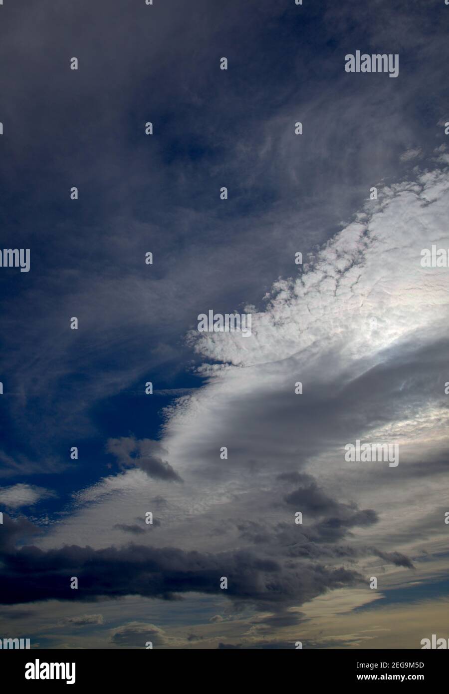 Sky with different types of clouds including a band of so called ...