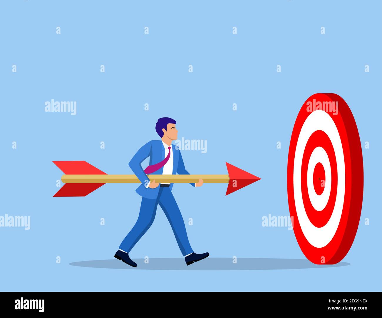 Businessman aim arrow to target. Goal setting. Smart goal. Business ...