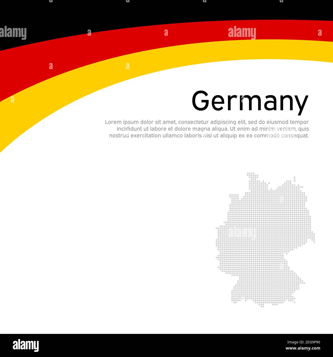 Abstract waving germany flag and mosaic map. Creative background for ...