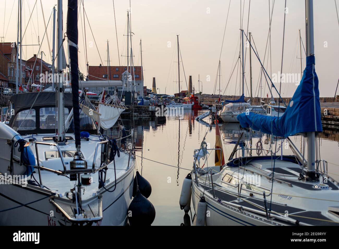 Sailboat Harbor on Bornholm, Denmark Stock Photo - Alamy