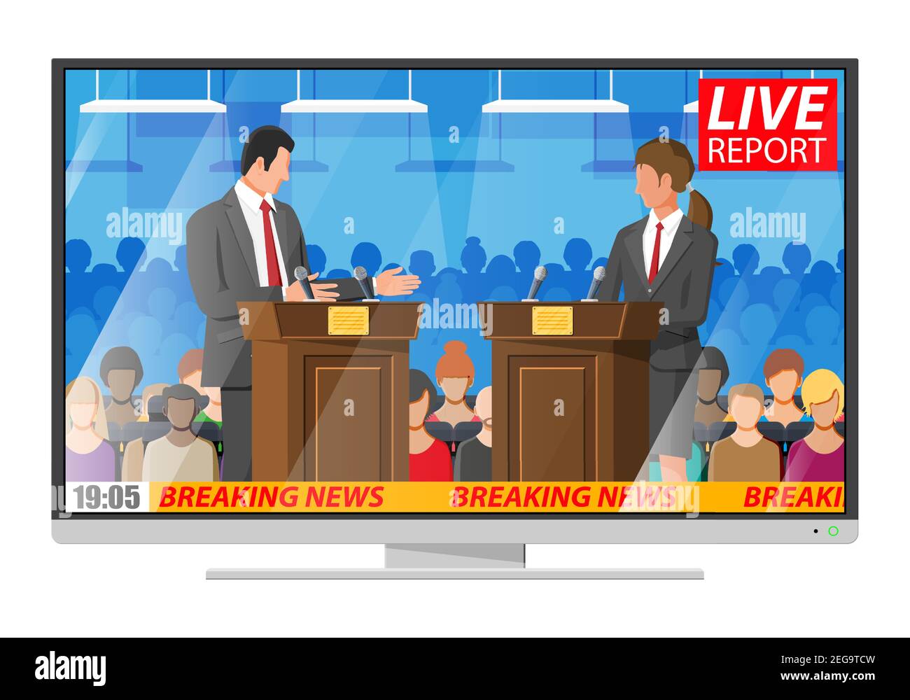 Live television debate Stock Vector Images - Alamy