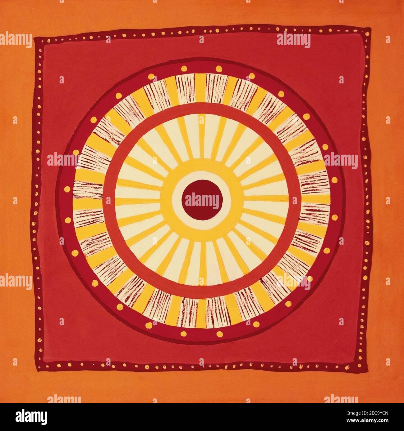 Ethnic background with circle. Colorful grungy boho, ethnic, tribal and ...