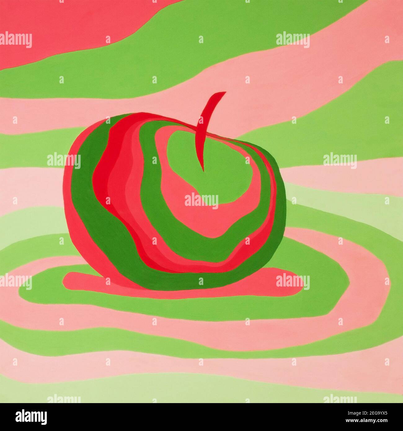 Apple fruit psychedelic illustration optical illusion Stock Photo - Alamy