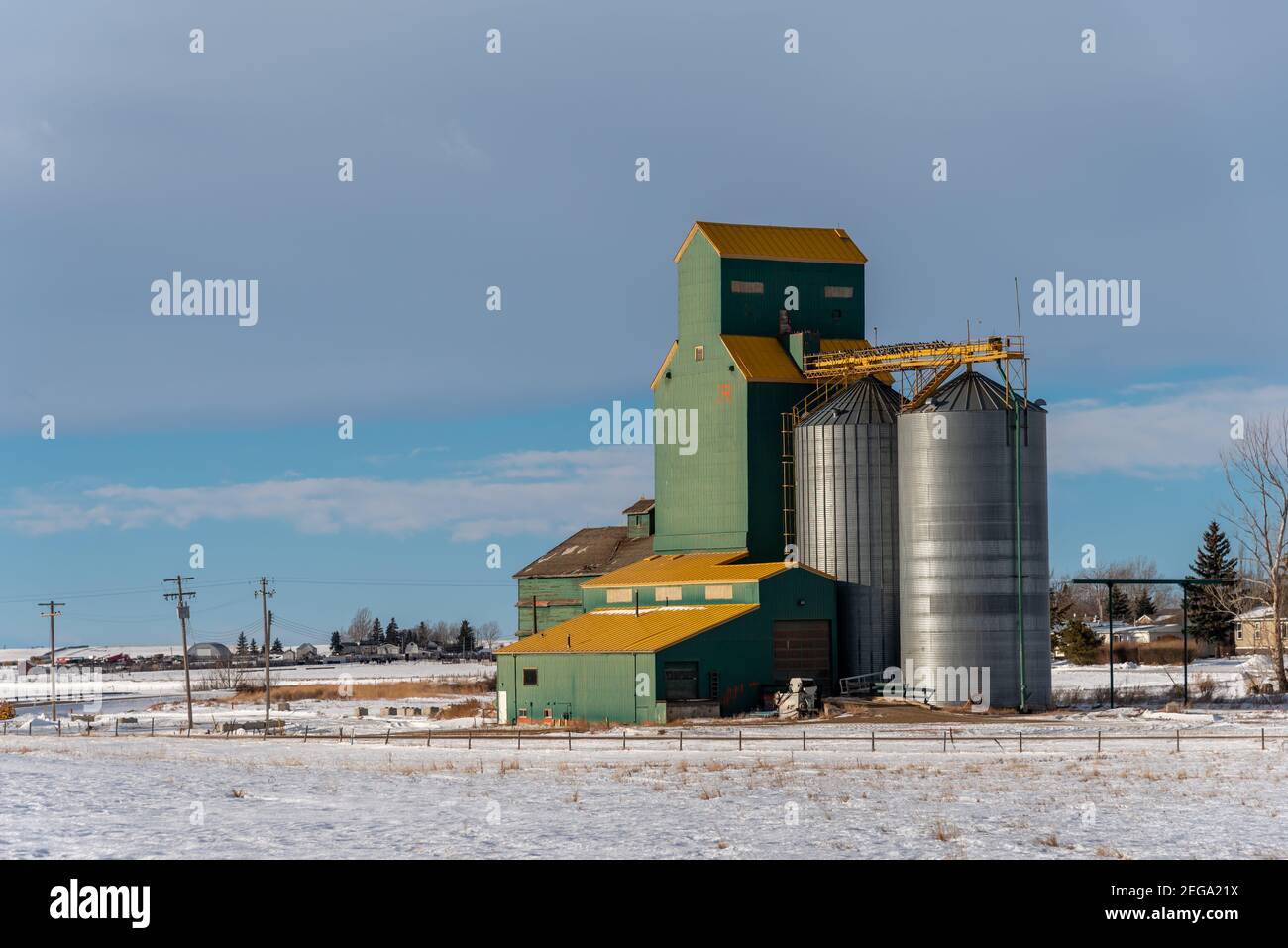 Old grain elevator in the town of Delia, Alberta Stock Photo - Alamy