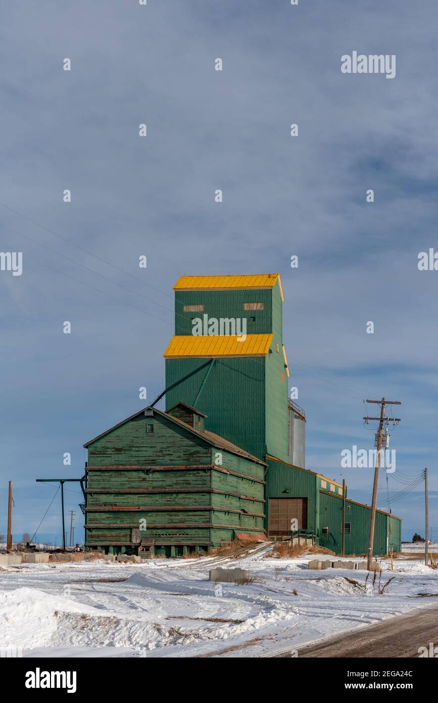Old grain elevator in the town of Delia, Alberta Stock Photo - Alamy