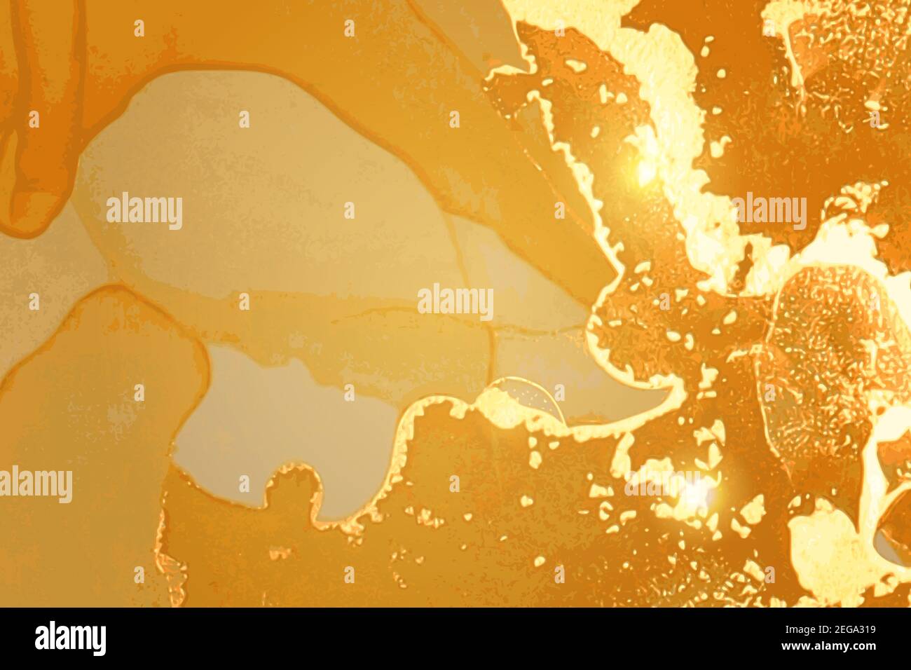 Amber and honey geode. Marble abstract pattern. Alcohol ink technique ...