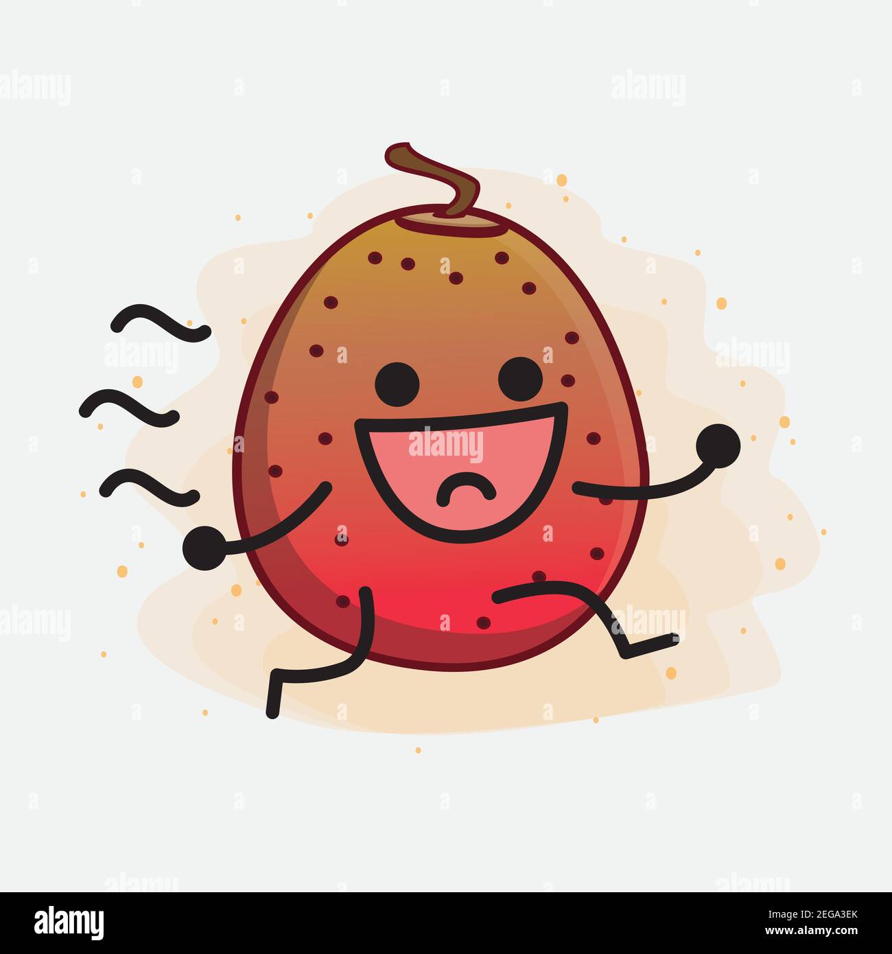 Vector Illustration of Indian Fig Character with cute face, simple ...