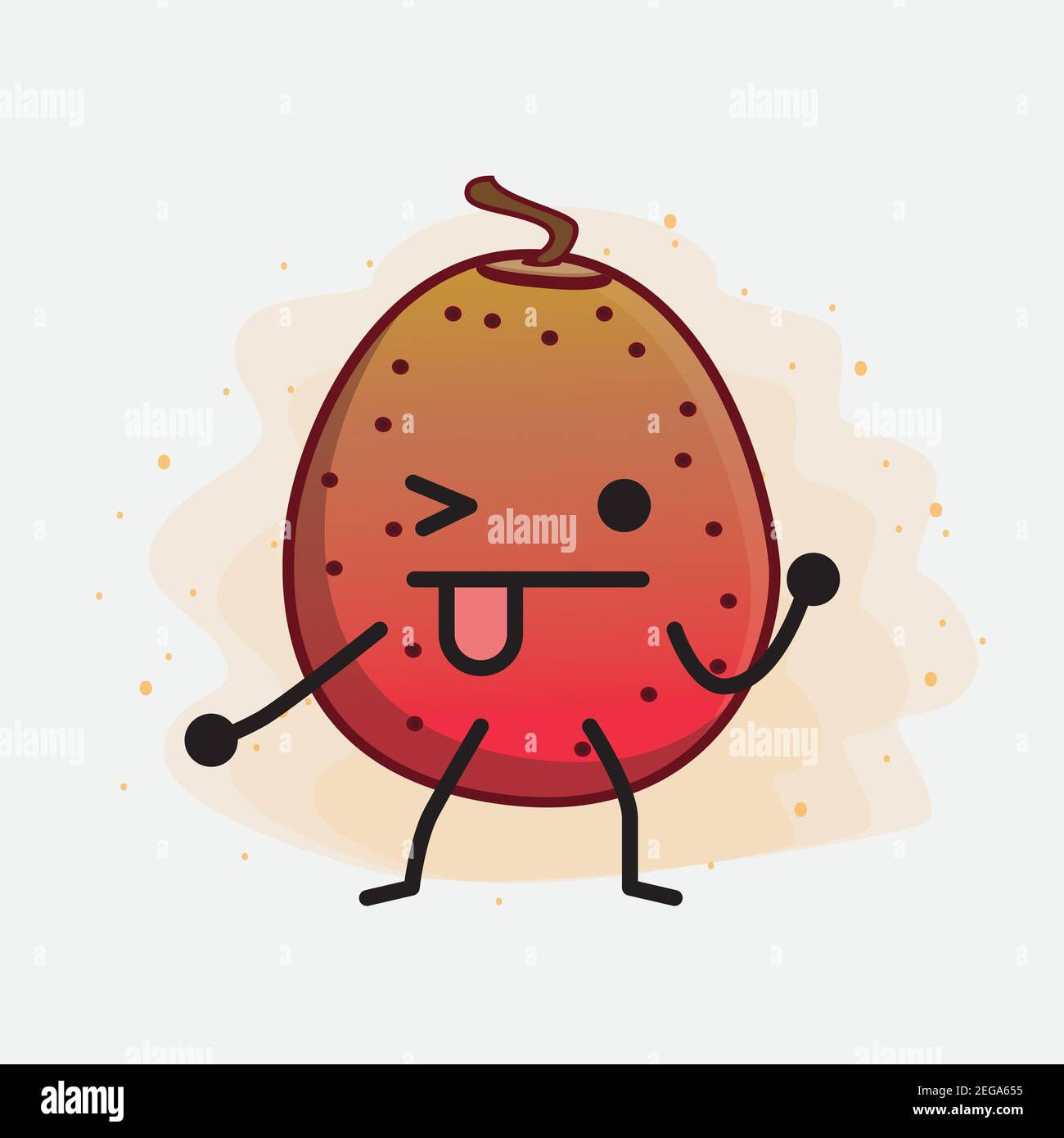 Vector Illustration of Indian Fig Character with cute face, simple ...