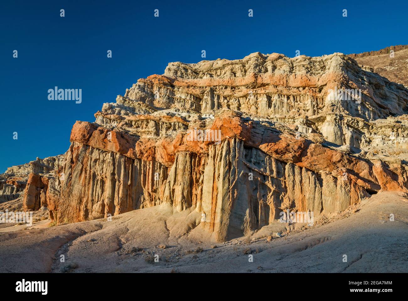 Fluted cliffs at Red Rock Canyon State Park, Mojave Desert, California ...