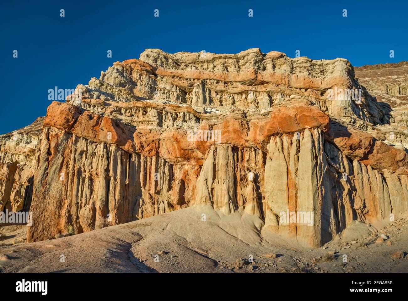 Fluted cliffs at Red Rock Canyon State Park, Mojave Desert, California ...