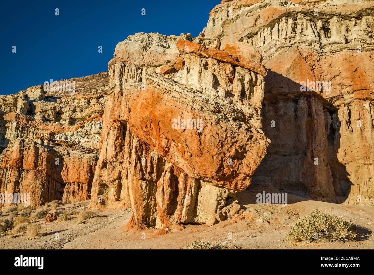 Fluted cliffs at Red Rock Canyon State Park, Mojave Desert, California ...