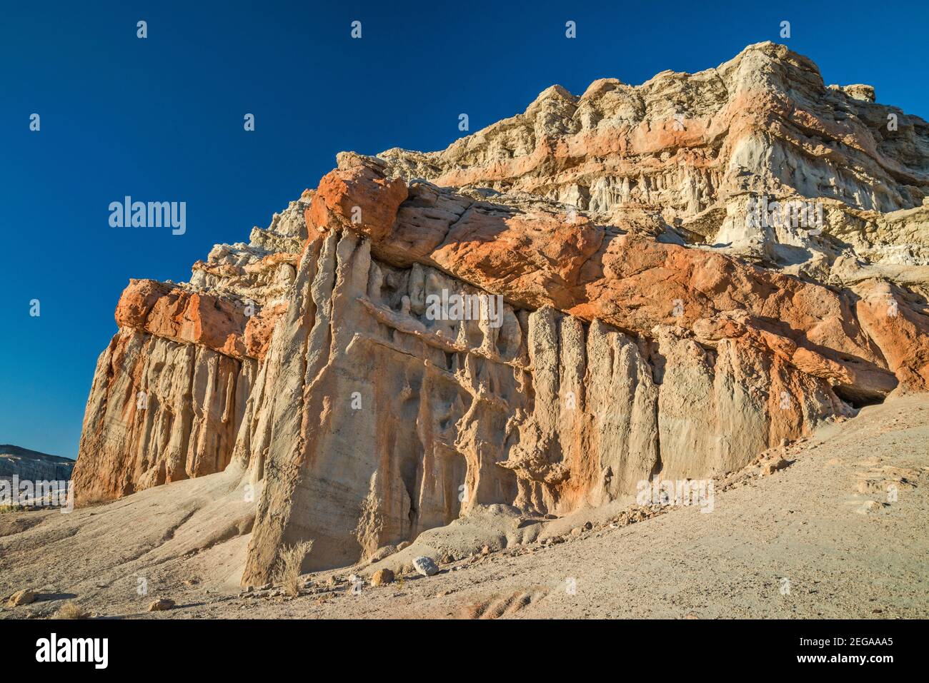 Fluted cliffs at Red Rock Canyon State Park, Mojave Desert, California ...