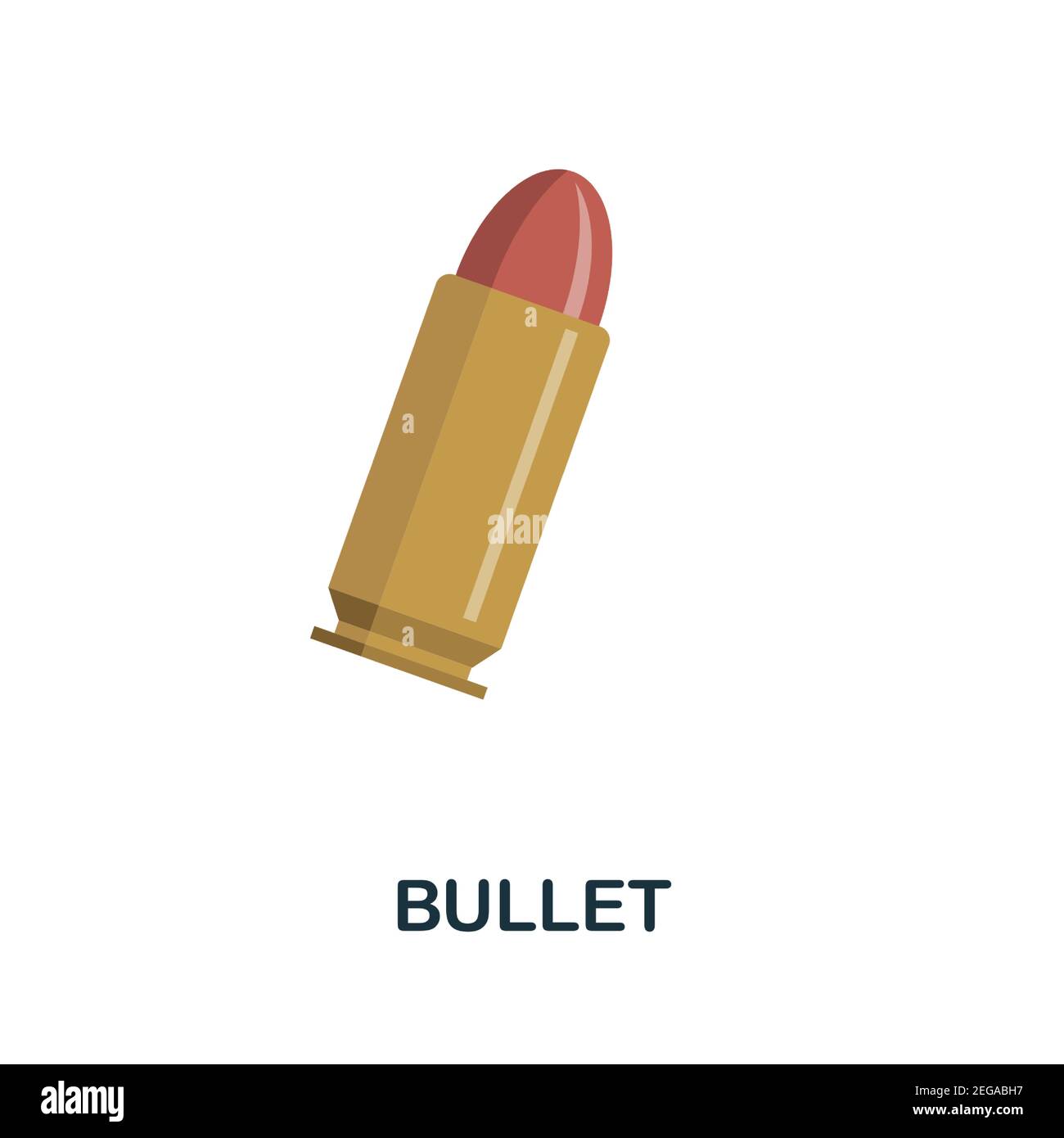 Bullet flat icon. Color simple element from weapon collection. Creative ...