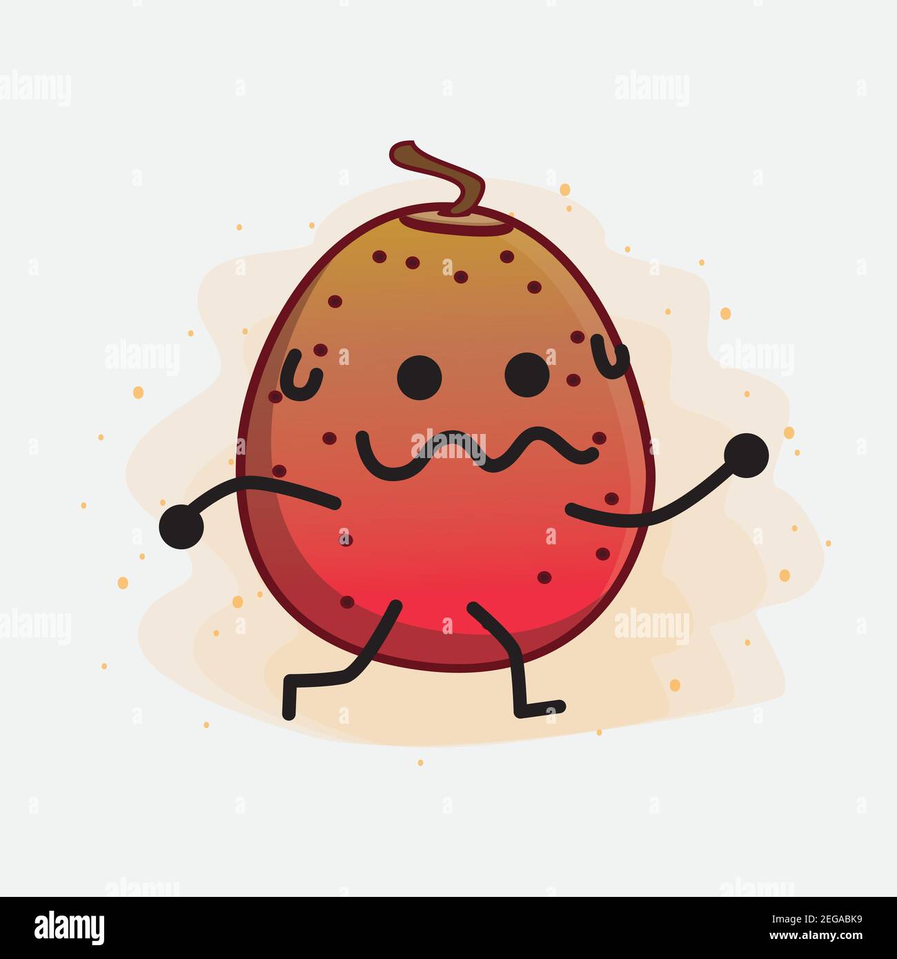 Vector Illustration of Indian Fig Character with cute face, simple ...