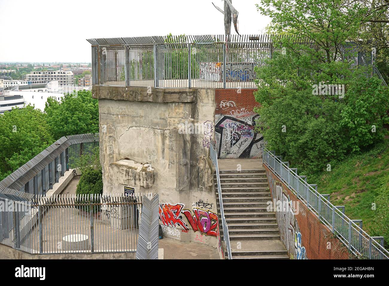 Flak Tower III Humboldthain (Flakturm III Humboldthain) in Berlin Stock ...