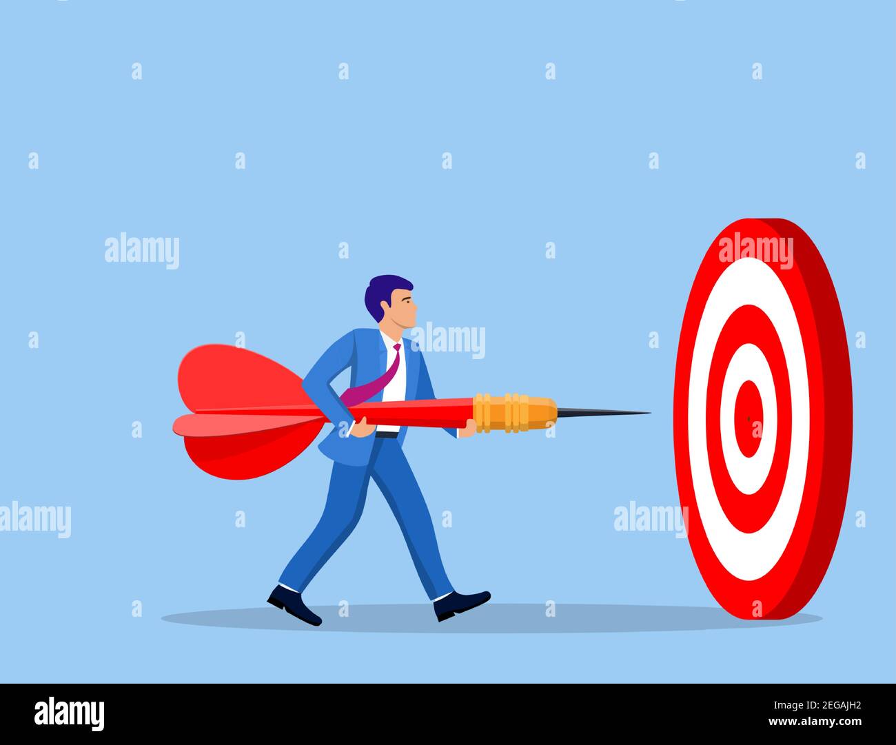 Businessman aim arrow to target Stock Vector Image & Art - Alamy