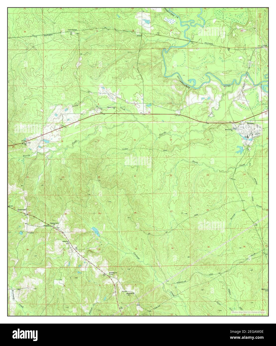 Bellamy, Alabama, map 1971, 1:24000, United States of America by ...