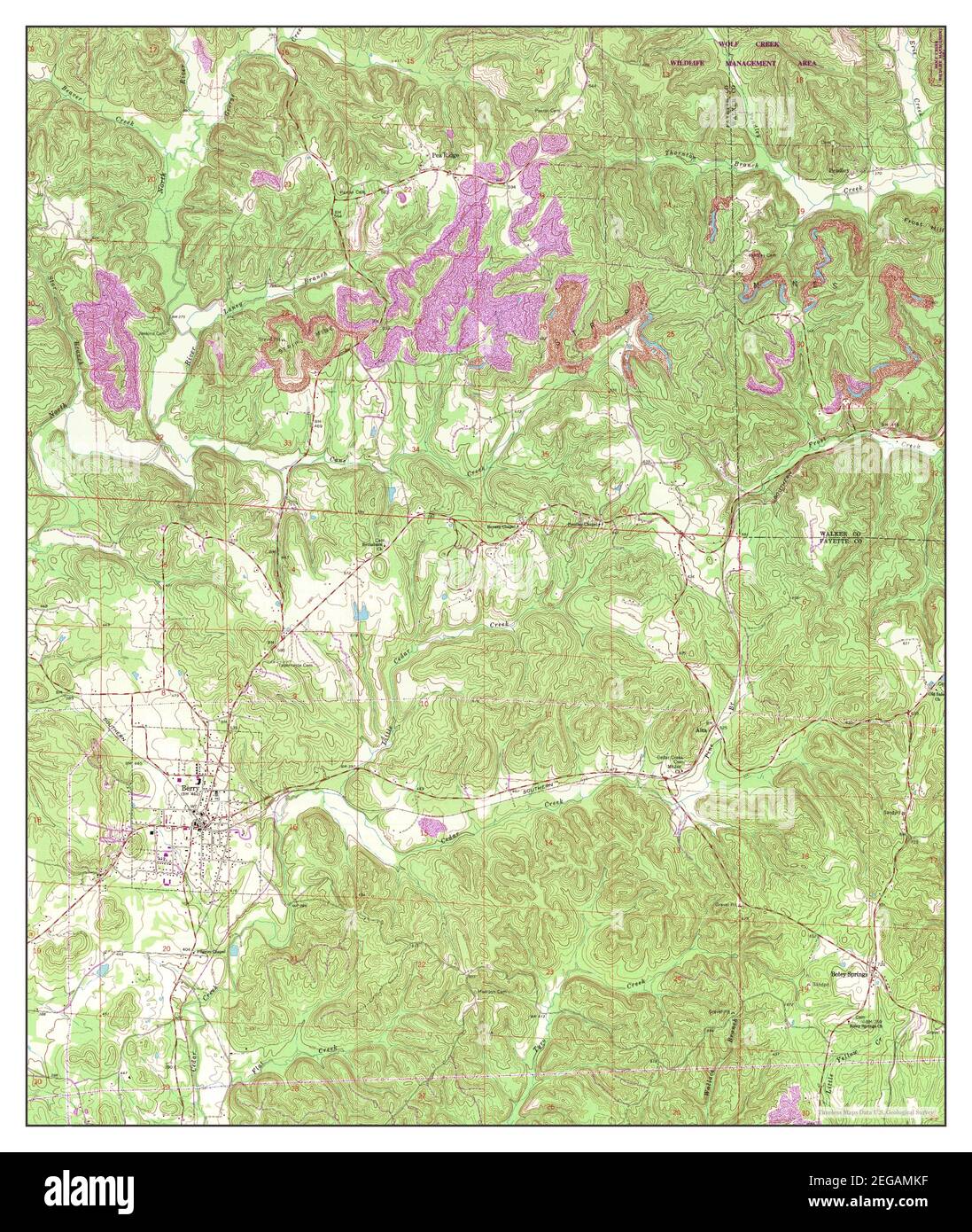 Berry, Alabama, map 1967, 1:24000, United States of America by Timeless ...