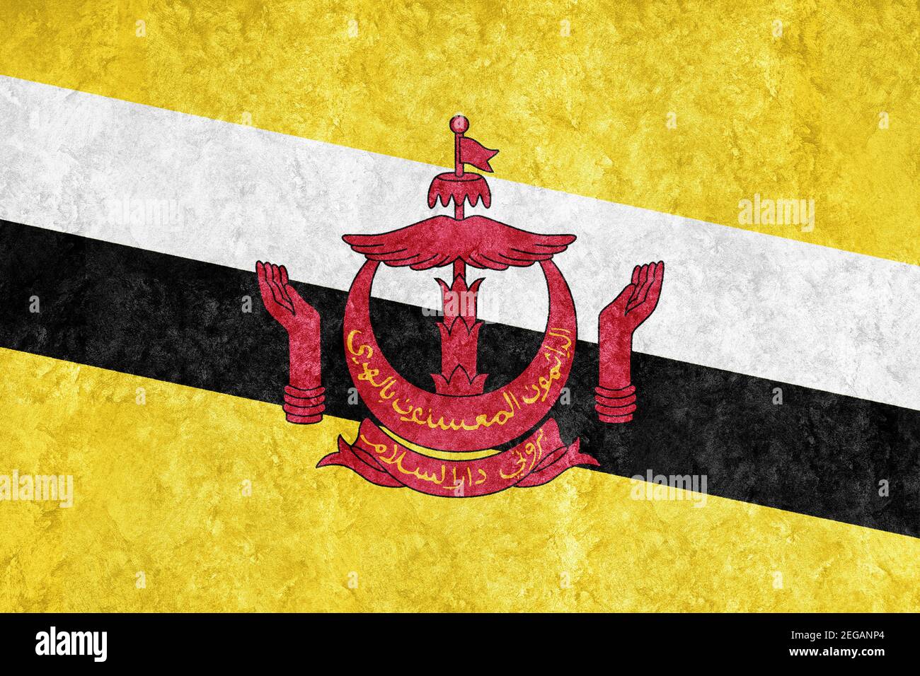 Brunei Metallic flag, Textured flag, grunge flag Stock Photo - Alamy