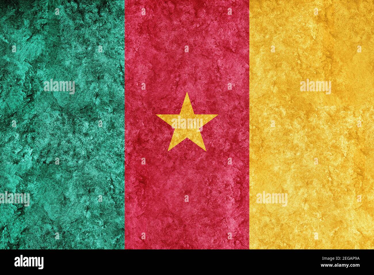 Cameroon Metallic flag, Textured flag, grunge flag Stock Photo - Alamy