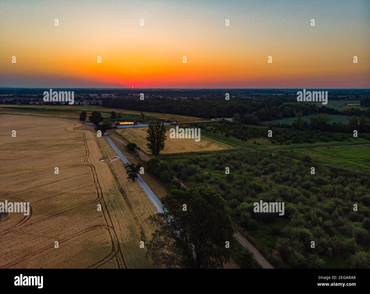 Aerial flight over beautiful field hi-res stock photography and images ...