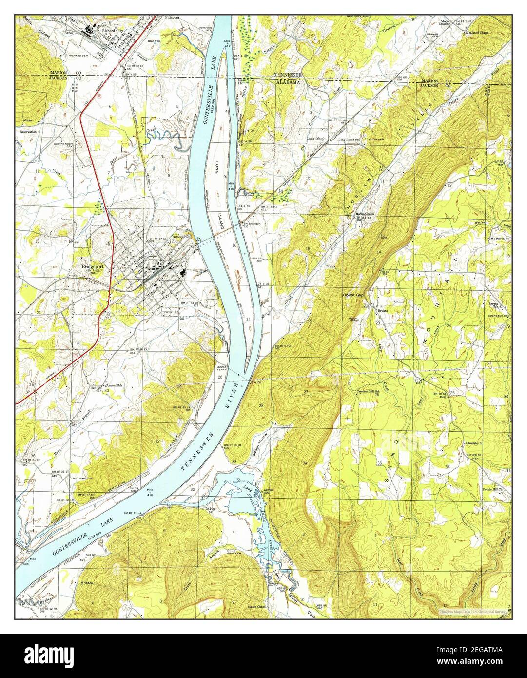 Bridgeport, Alabama, map 1945, 1:24000, United States of America by ...