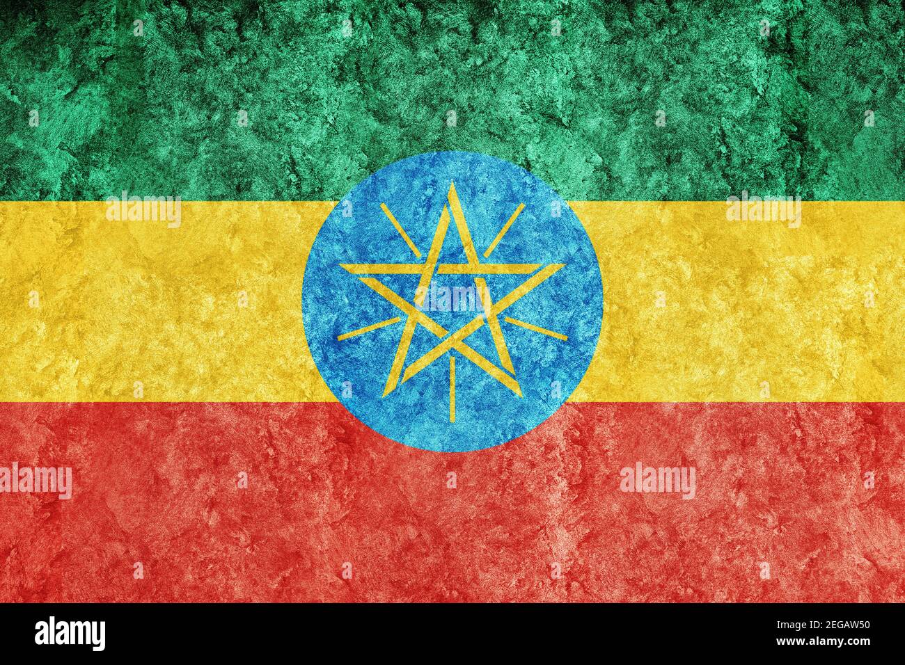 Ethiopia Metallic flag, Textured flag, grunge flag Stock Photo - Alamy
