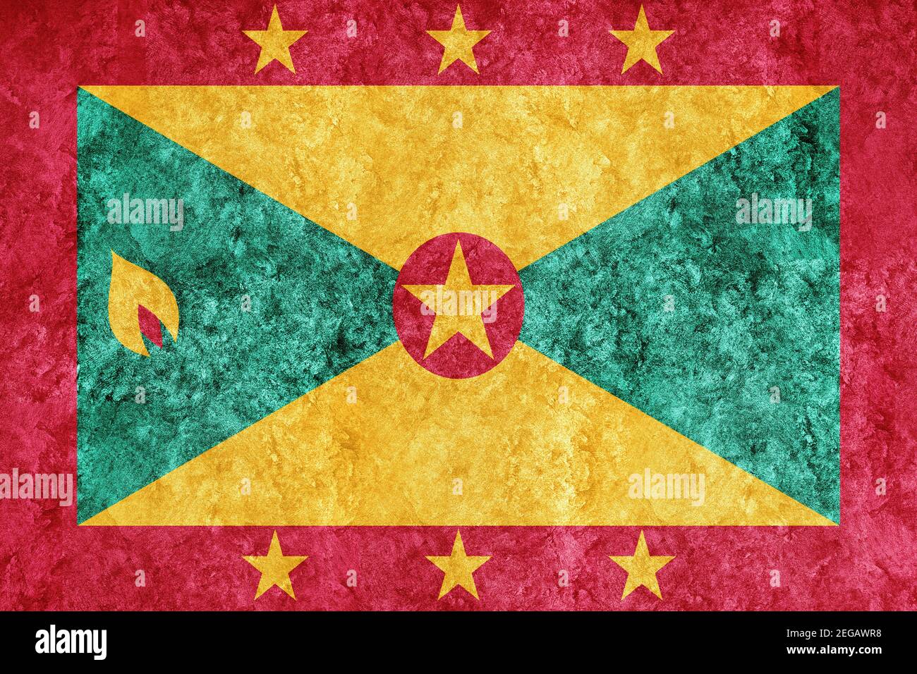 Grenada Metallic flag, Textured flag, grunge flag Stock Photo - Alamy