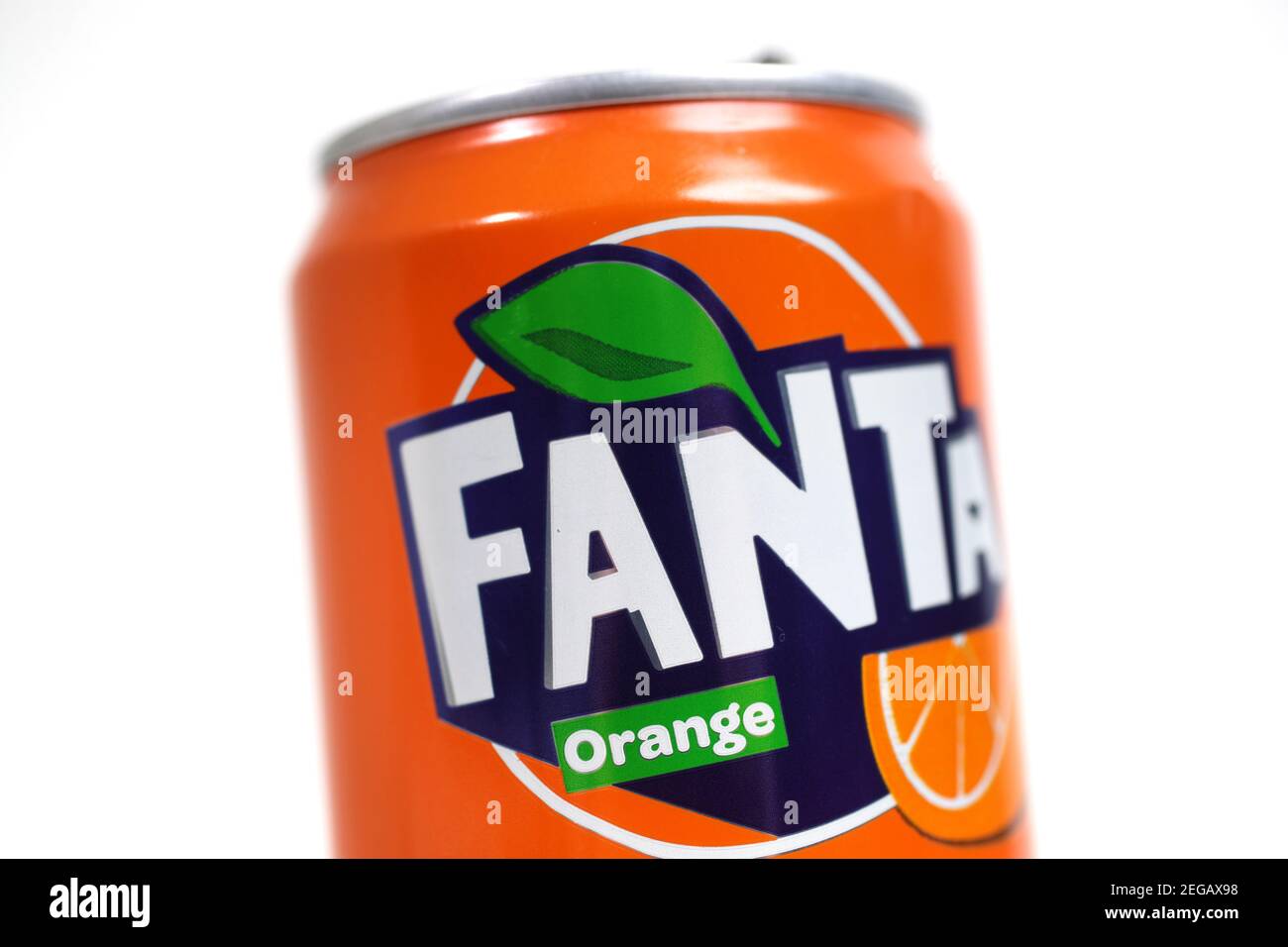 MOTALA, SWEDEN- 31 JANUARY 2021:Fanta is a brand of fruit-flavored ...