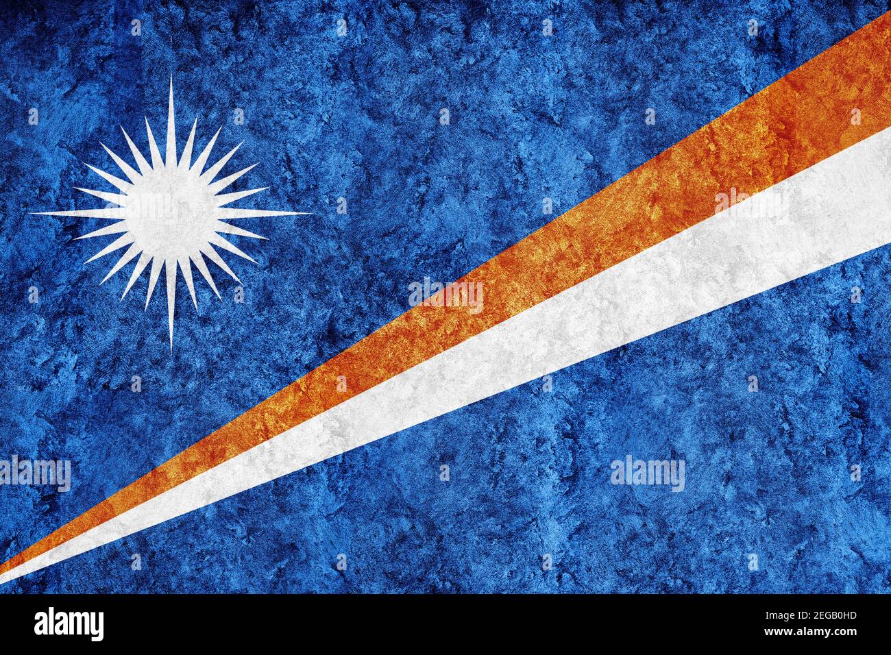 Marshall Islands Metallic flag, Textured flag, grunge flag Stock Photo ...