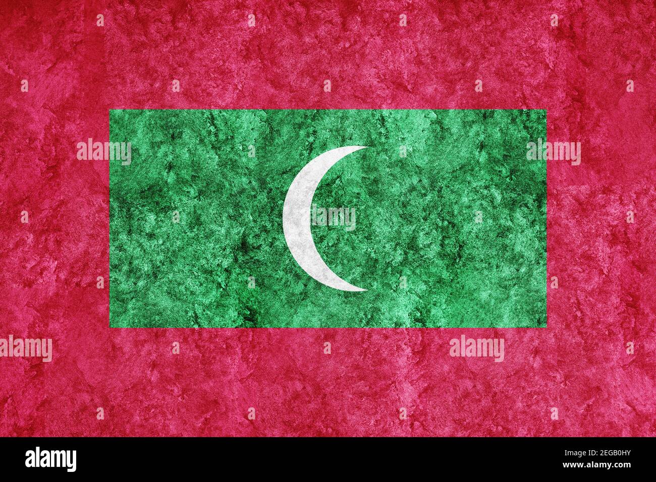 Maldives Metallic flag, Textured flag, grunge flag Stock Photo - Alamy